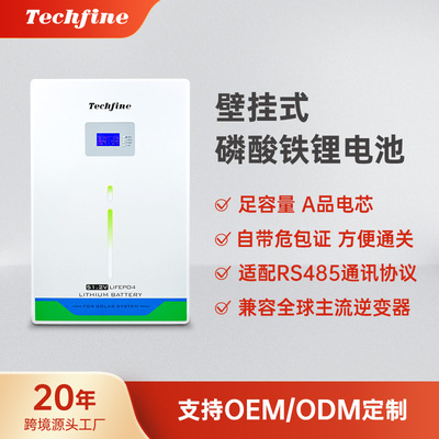自带BMS太阳能发电储能系统深循环48V壁挂式磷酸铁锂电池lifepo4