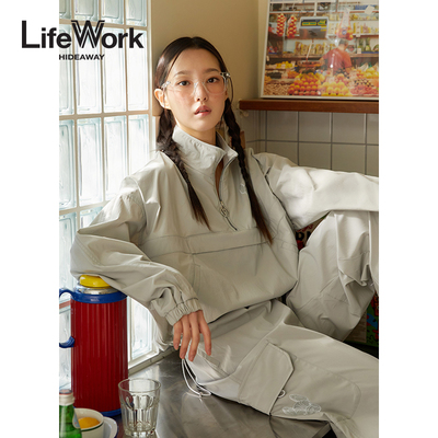 LIFEWORK HIDEAWAY凉感立领半拉链夹克女休闲松弛短外套运动上衣