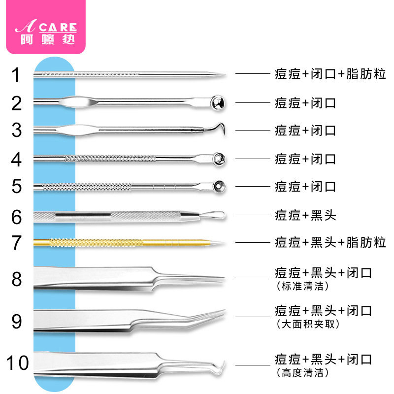 粉刺针A1pn001-家用便携闭口刮美容院用挑脂肪粒细胞夹挑痘粉刺针