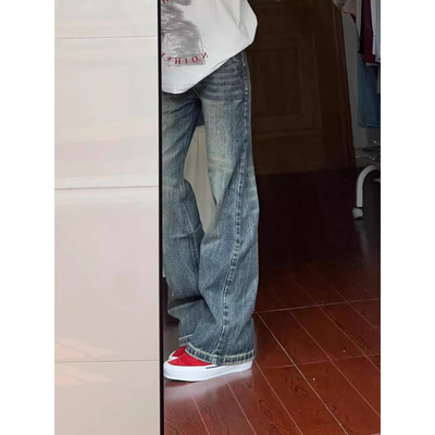 美式复古水洗高街大码牛仔裤