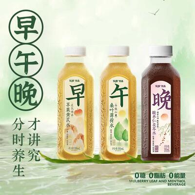 乐源早/午/晚水18瓶 组550ml苹果黄芪*6+桑叶薄荷*6+酸枣仁茯苓*6