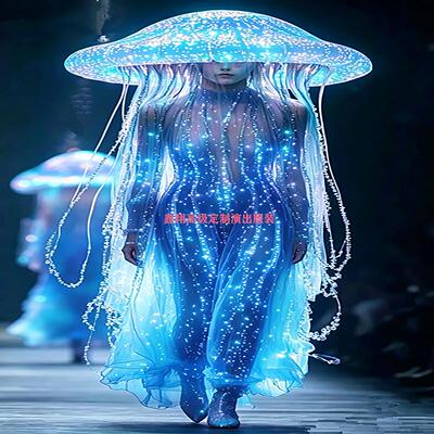 LED发光水母造型海洋主题演出服