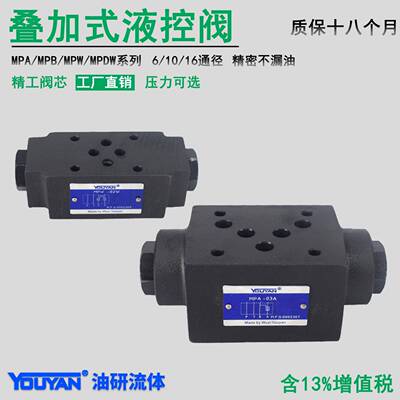 MPA-01 MPB MPW-01-2/4-40叠加式MPW-03液控04止逆阀06液压保压阀