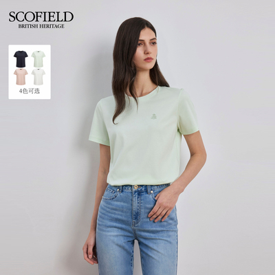 【scofield奥莱】通勤简约休闲基础款短袖T恤正肩含桑蚕丝夏季