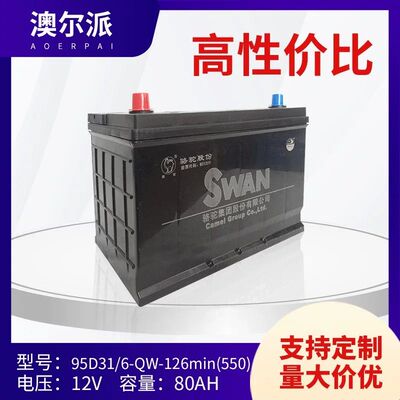 全国联保骆驼汽车电瓶6QW126min95D31启动蓄电池12V80AH正品防伪