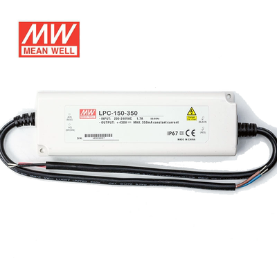 明纬350mA LED电源150W LPC-150-350恒流塑壳IP67防水215~430V