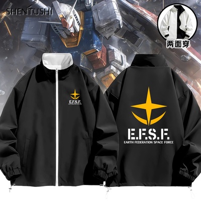 立领秋冬新款宽松防风两穿夹克