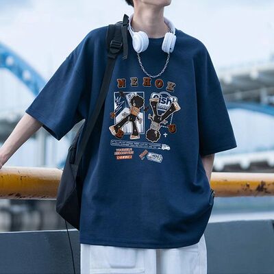 短袖t恤男款2026夏季重磅小众宽松半袖衣服美式潮牌潮流体恤上衣