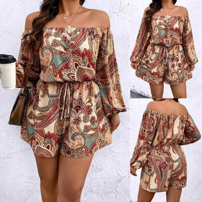 Plus size summer women Jumpsuits lady Print Casual pants 裤