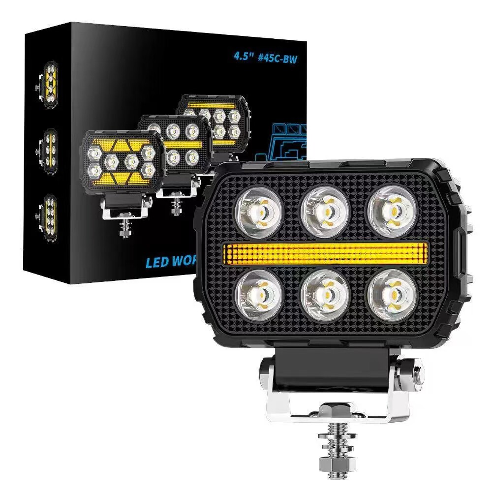 改装挖机大臂led强光大灯24v12V超亮汽货车工程车越野车双色射灯