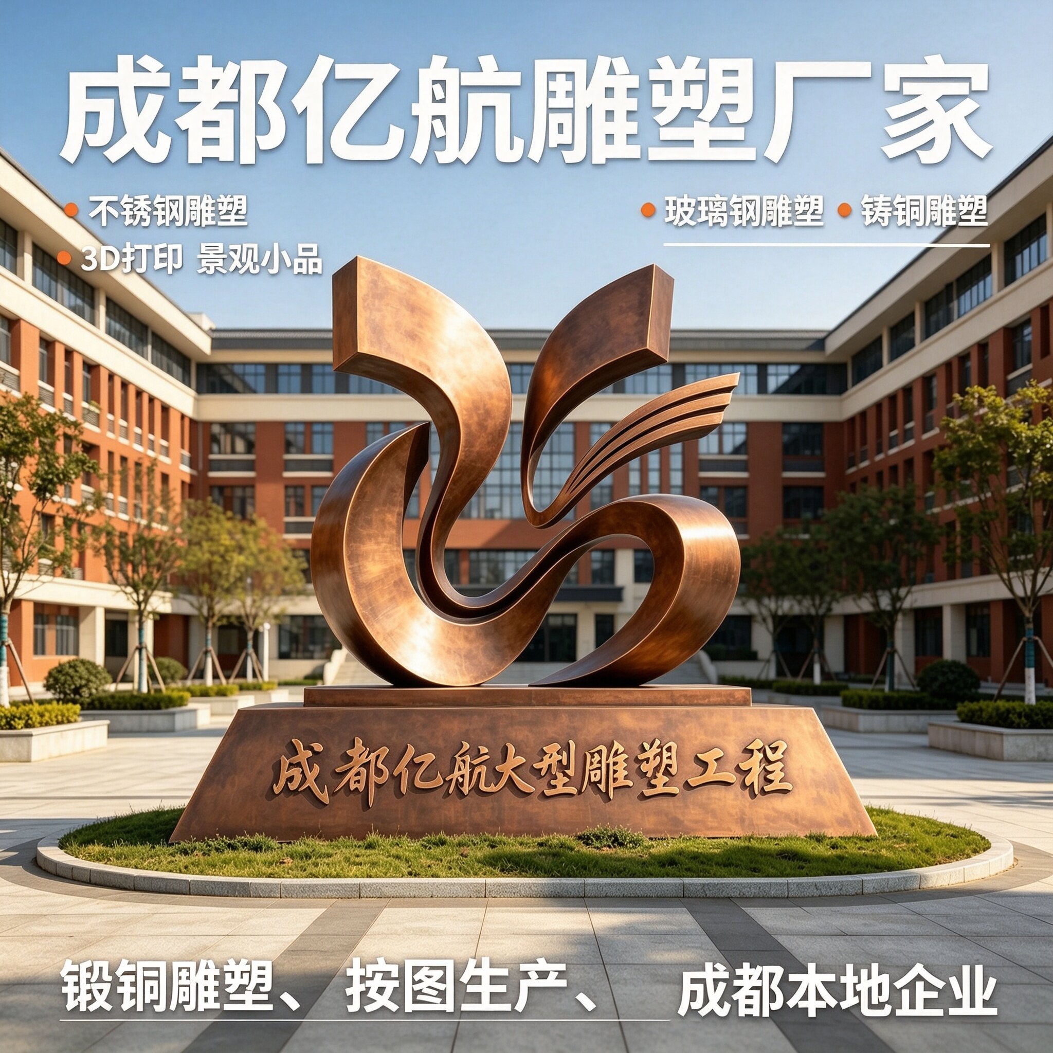 户外商业景观小品玻璃钢不锈钢厂家美陈室内铸铜人物卡通雕塑定制