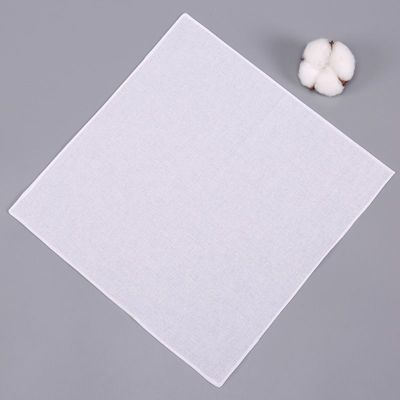 白色小方巾正方形复古纯白刺绣diy自绣全棉擦汗古风手绢薄款手帕