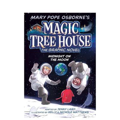 【现货】神奇树屋知识漫画午夜月球Midnight on the Moon Graphic Novel英文儿童漫画Mary Pope Osborne平装Random House 6-9岁进