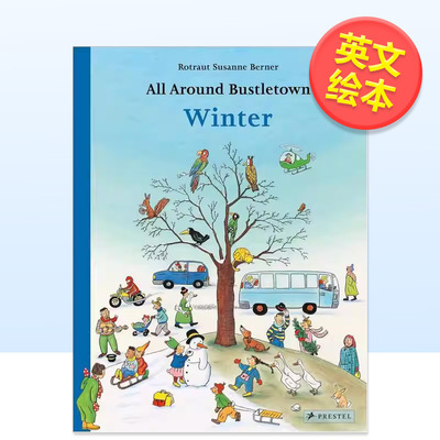 【预售】熙熙攘攘的城市 冬天纸板书All Around Bustletown Winter英文儿童绘本IP系列3-6岁Rotraut Susanne Berner进口原版书