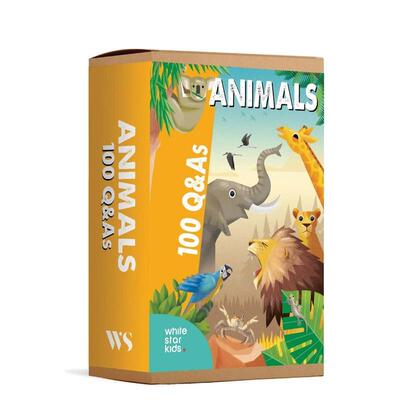 【预售】动物100个问答Animals 100 Q&As英文儿童趣味Lorenzo Sabbatini卡牌3-6岁White star9788854421257