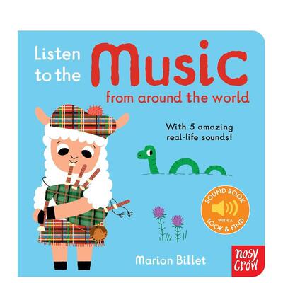 【现货】【我的声音启蒙书】世界各地的音乐【Listen to the】Music from Around the World英文儿童趣味3-6岁纸板书Marion Bille
