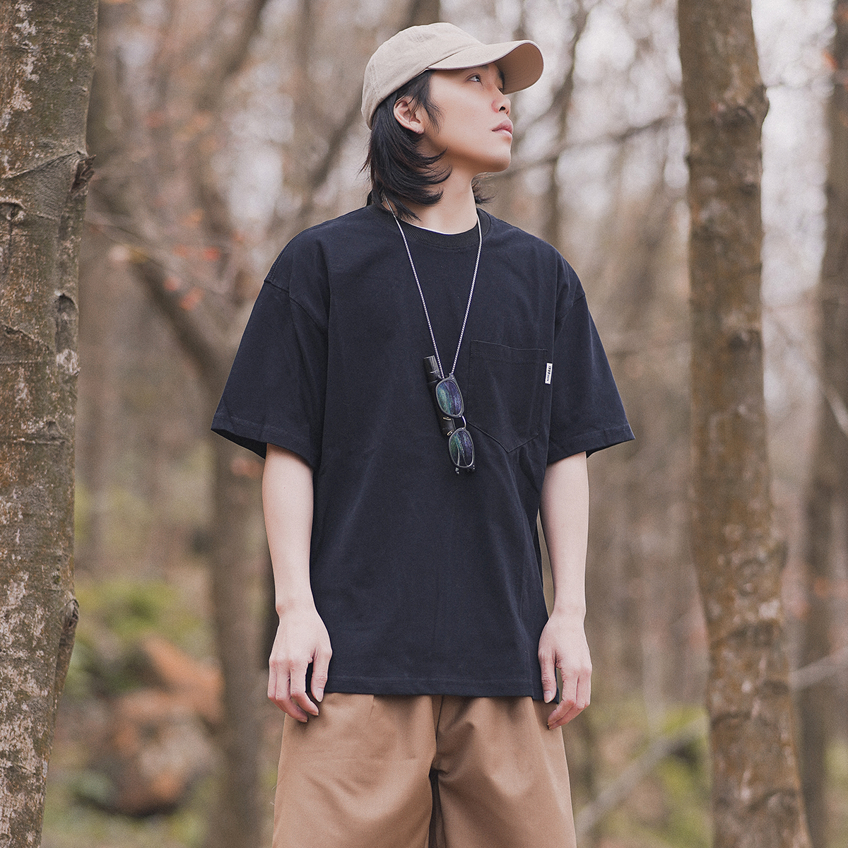 日杂青年日系cityboy纯色重磅250G夏季oversize白色t恤短袖男宽松_虎窝淘