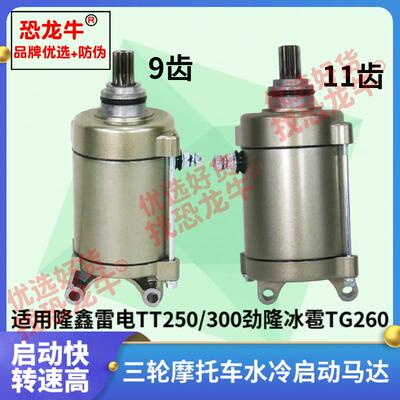 三轮摩托车配件启动马达适用隆鑫TG260/300水冷9齿/11齿启动电机