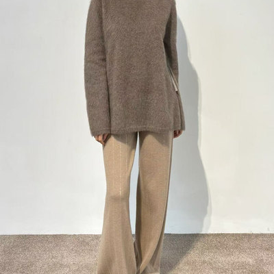 Swaying/knit | 25秋冬新款一字领牦牛拉绒套头毛衫