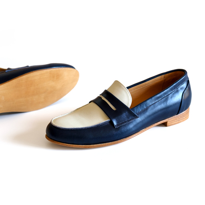 |男鞋|真皮底 拼色复古便士乐福鞋Penny Loafers swing摇摆舞鞋