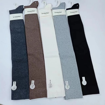 秋冬季纯色压力棉高筒袜防滑塑形