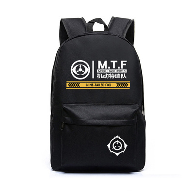 scp周边游戏基金会简约双肩背包书包双肩包大容量轻便黑色休闲包