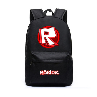 roblox双肩包通勤旅行书包大容量背包休闲风黑色中学生动漫背包
