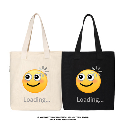 恶搞Loading吃惊表情包图帆布包单肩斜跨手提包购物背包通勤背包