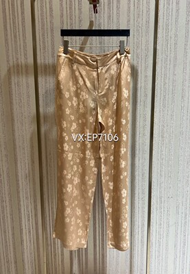 大雅家春夏款驼色醋酸提花直筒阔腿休闲裤 HFIPT6428A-1799