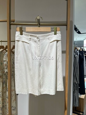 春夏款高端系列白色重磅真丝提花一粒扣五分裤 EPJPS6719A-3999