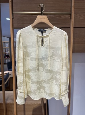 大雅家春夏款黄色新中式提花宽松长袖衬衫 HFKPS2318A-3199