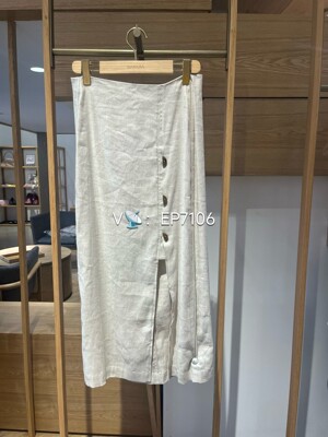 大雅家firststation卡其色优雅新中式开衩中长半身裙 HFKEH3592A