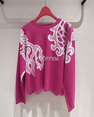 春款阿拉善羊绒圆领提花套头圆领针织衫毛衣 EGKPG9506A-3299