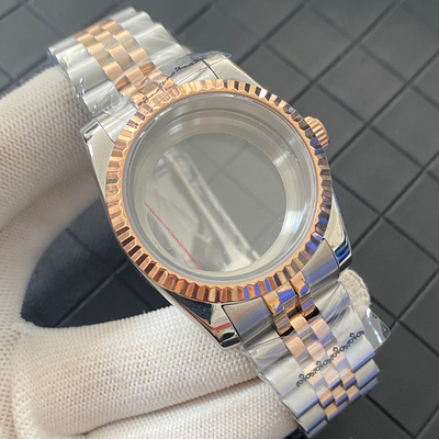 间玫精钢表壳表带蓝宝玻璃