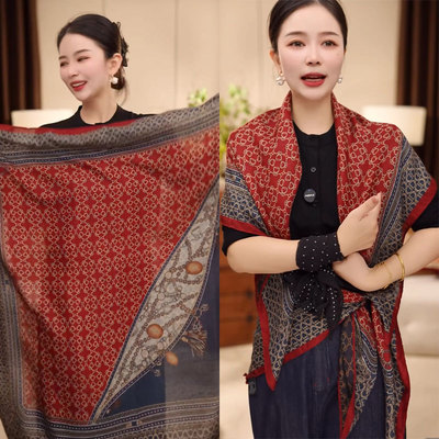 双面异色丝绒磨毛围巾披肩方巾