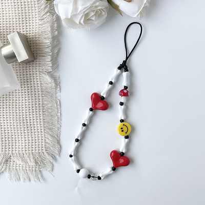NOvi搞怪个性stringting欧美小众同款可爱骨头爱心手机链绳挂饰女