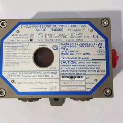 GENERAL MONITORS IR4000S Single-Point Gas Monitor 32563-1
