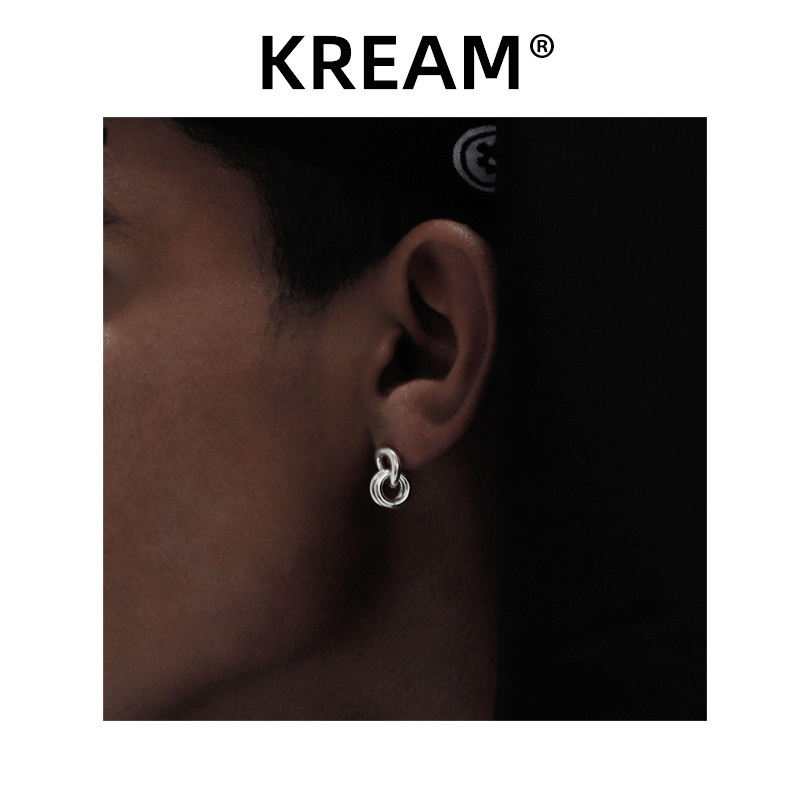 【潮WOO专属】KREAM S925纯银嘻哈耳钉男女同款_虎窝淘