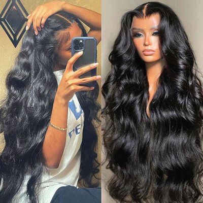 30 40 Inch 13x4 13x6 HD Body Wave Lace Front Wig Pre Plucked