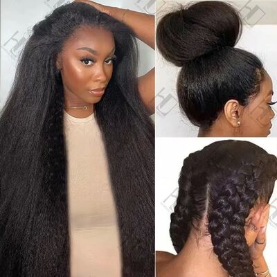 Full 360 Hd Lace Front Wig Kinky Yaki Straight HD Transparen