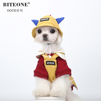 BITEONE【涂鸦幼稚园】猫咪狗狗宠物衣服秋冬新款帽子衣服吊带