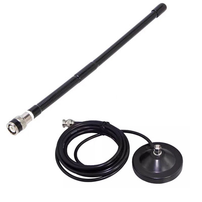 BNC头27MHz对讲机手台天线IC-V8短波CB机车载台25cm软橡皮天线