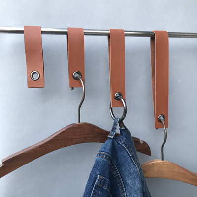 服装店挂钩S钩PU皮革裤钩裤架展示男女装牛仔裤专用织带挂衣架子