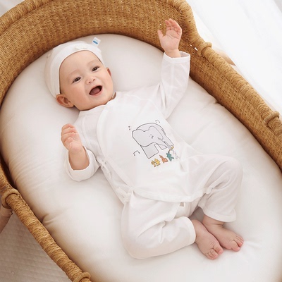aqpa爱帕新生儿婴儿连体衣你好宝宝绑带连体衣