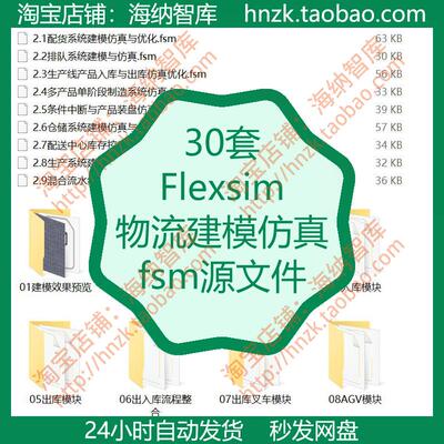 Flexsim物流建模仿真fsm源文件优化仓库配送中心配货分拣系统仓储