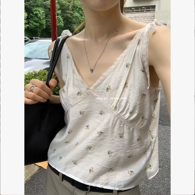 class韩国直邮060410 OUNCE 韩代2026款  田园风碎花小吊带