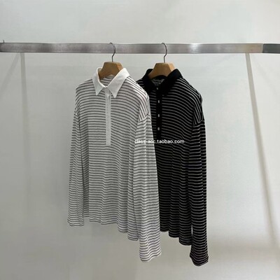 class韩国直邮030519 TASTE 韩代2026款  麻50%条纹polo
