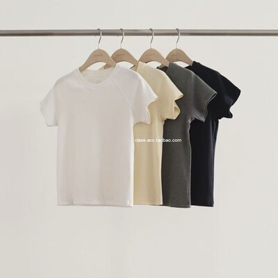 class韩国直邮1041918 OUNCE 韩代2026款  圆领插肩短袖T