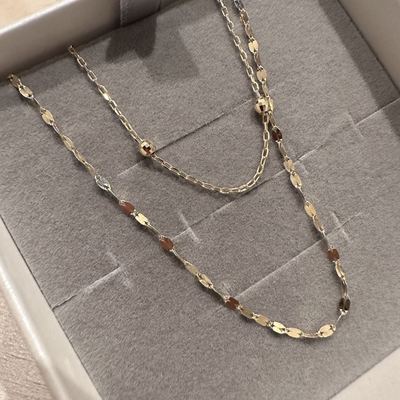 class日代 062203  Tsutsumi 简约片状链条18K手链