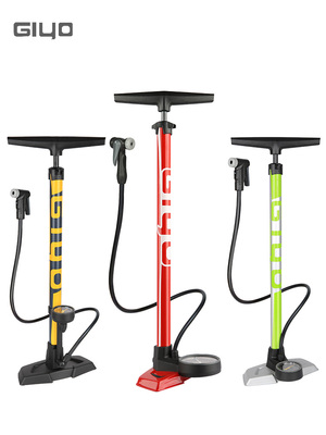 台湾GIYO公路登山自行车大气量家用落地打气筒电动车汽车高压气筒